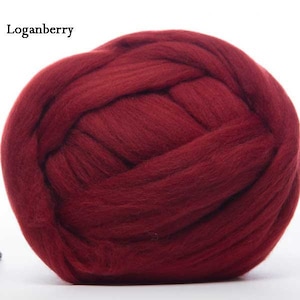 Merino Wool Roving 4 Oz - 22.5 Micron, 21 Red Colors Available, Combed ...