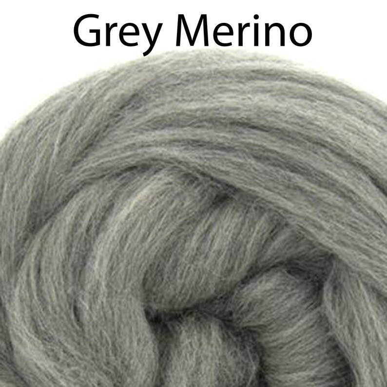 Merino Natural Grey Wool 16 Oz, Spinning Fiber, Combed Top, Wool Roving ...