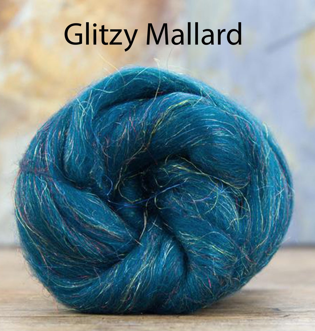 Merino and Sparkle Roving - Glitzy Mallard 4oz - Etsy