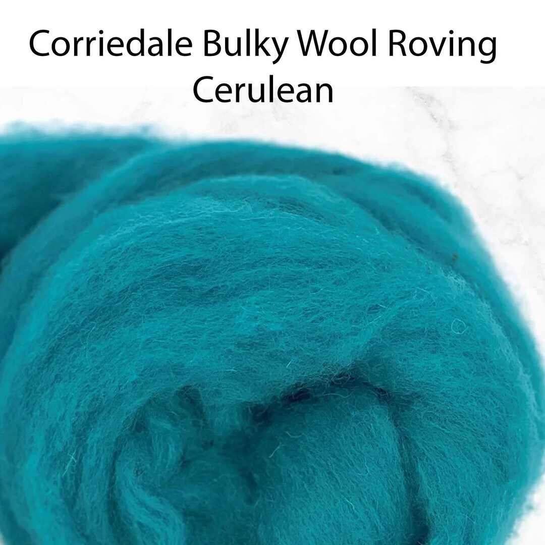 Corriedale Bulky Wool Roving - Cerulean - 4 Ounces - Etsy