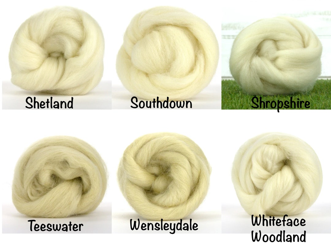 Natural Wool Roving 1 Oz - Select- Shetland / Shropshire / Southdown ...