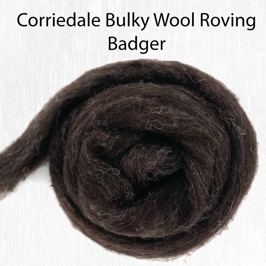 Corriedale Bulky Wool Roving - Badger - 4 Ounces - Etsy