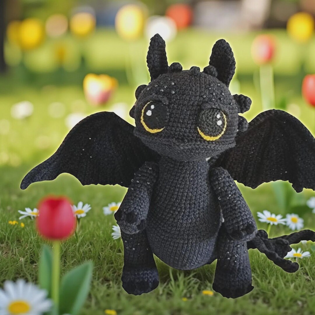 How to Train Your Dragon Amigurumi Crochet Pattern: Toothless (PDF) - Etsy