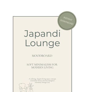 Japandi Lounge Interior Design Guide – Printable Mood Board, Style Tips ...