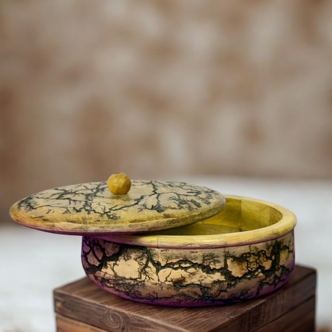 Wooden Casserole Chapati Box | Roti Storage Container With Lid ...