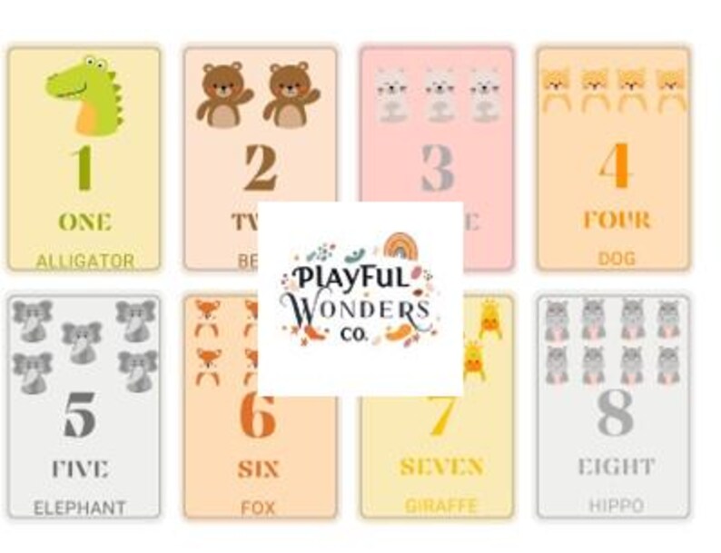 Number Counting Flashcards // Educational // Education // Counting ...