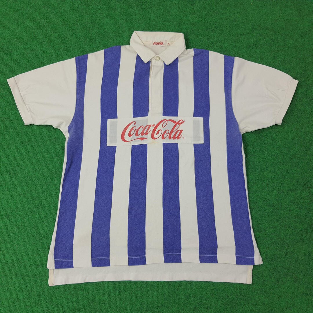 Vintage Coca Cola Striped Polo Shirt - Etsy