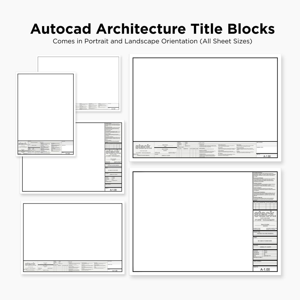 Modèle de cartouche AutoCAD : dessins d'architecte personnalisables ...