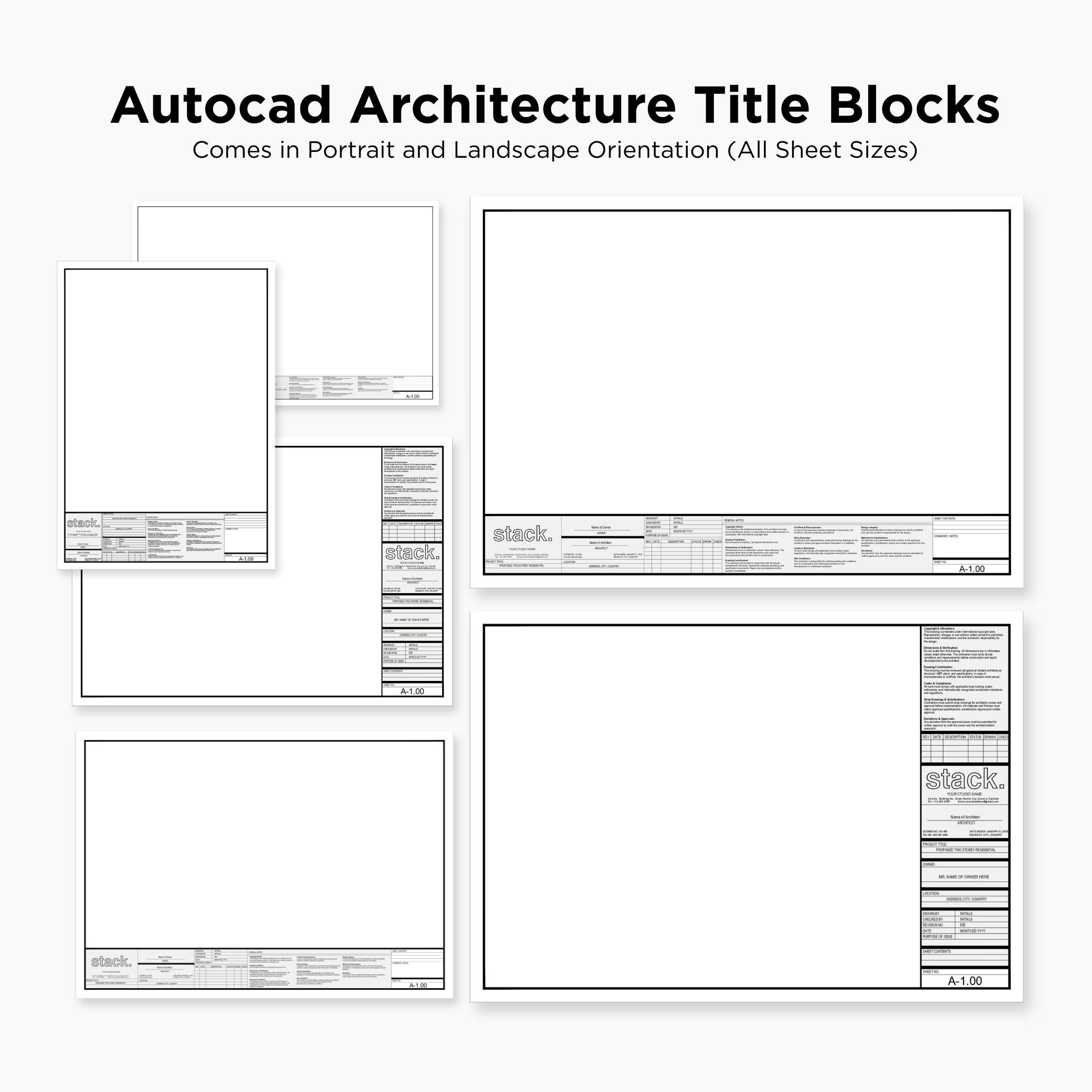 Modèle de cartouche AutoCAD : dessins d'architecte personnalisables ...