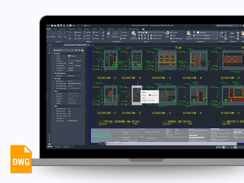 Autocad Title Block Template: Customizable Architect Drawings (DWG File ...