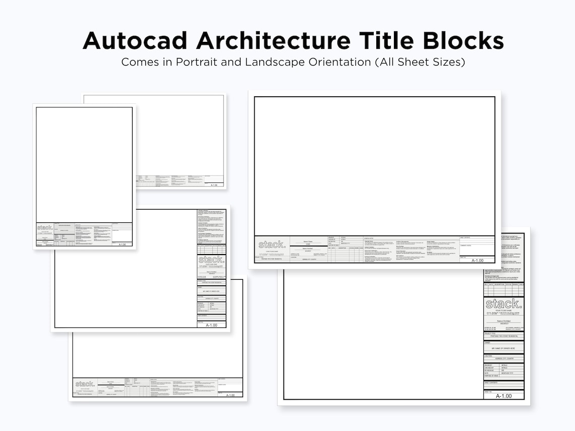 Autocad Title Block Template: Customizable Architect Drawings (DWG File ...