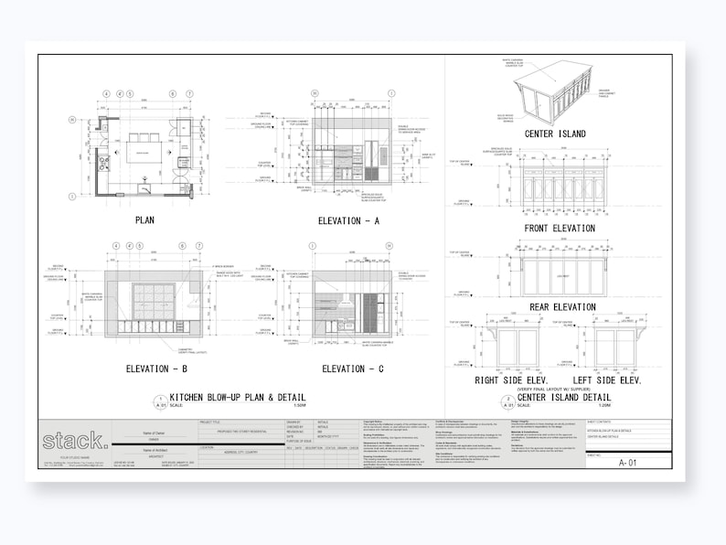 Autocad Title Block Template: Customizable Architect Drawings (DWG File ...
