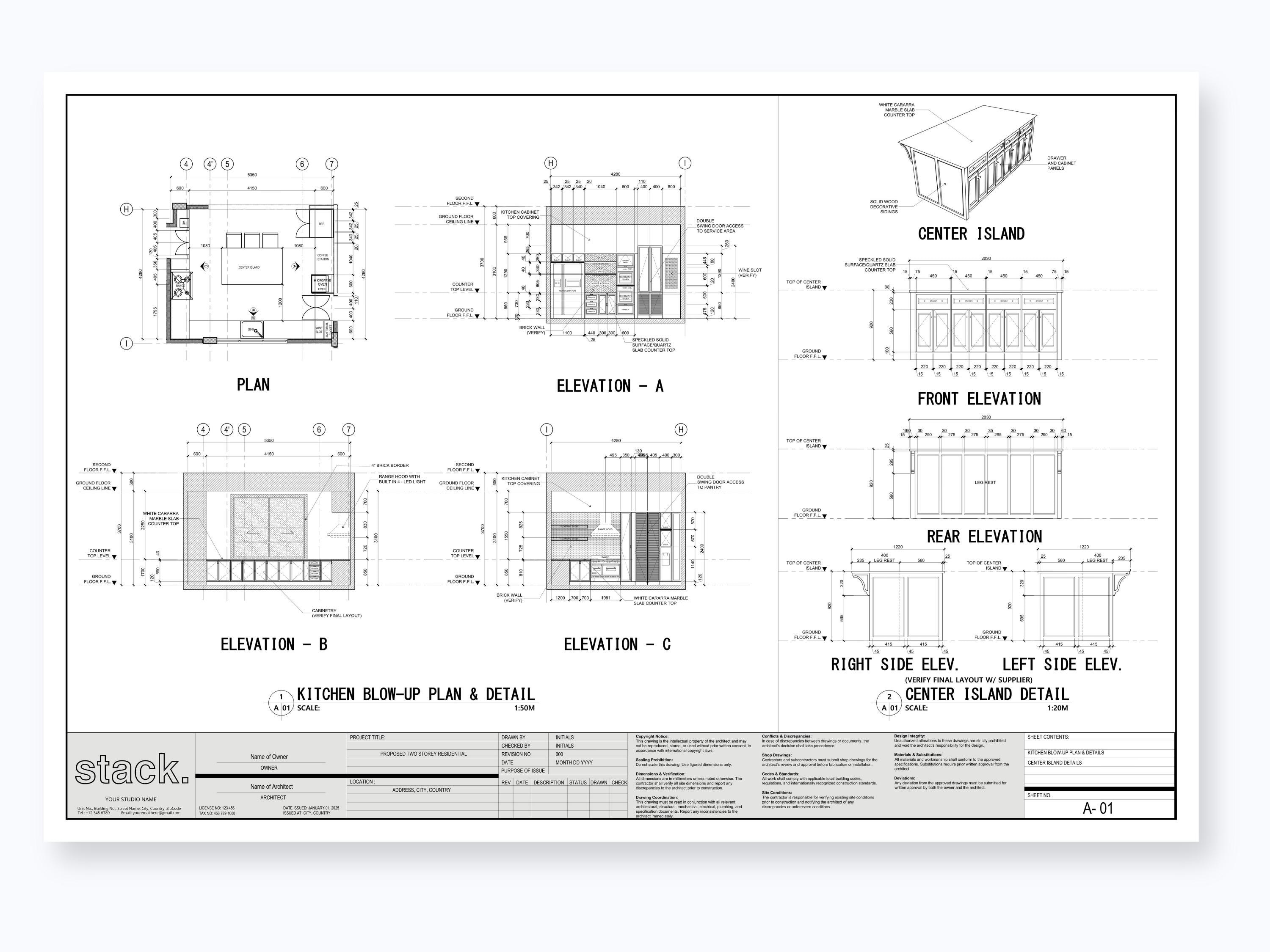 Autocad Architects Title Block Template DWG | A0-A3, ARCH D, 20x30 ...