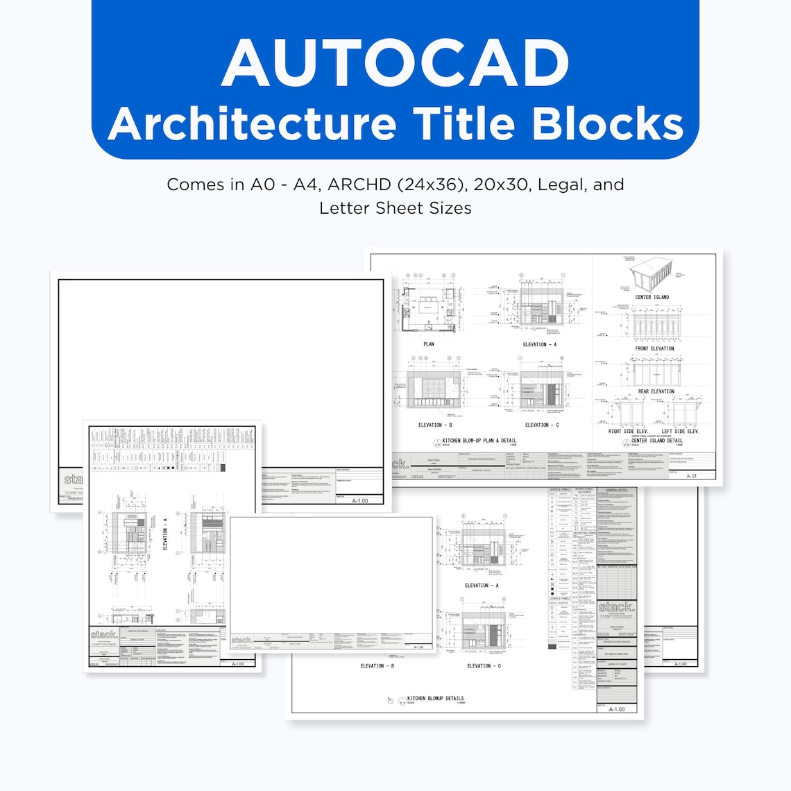 Autocad Title Block Template: Customizable Architect Drawings (DWG File ...