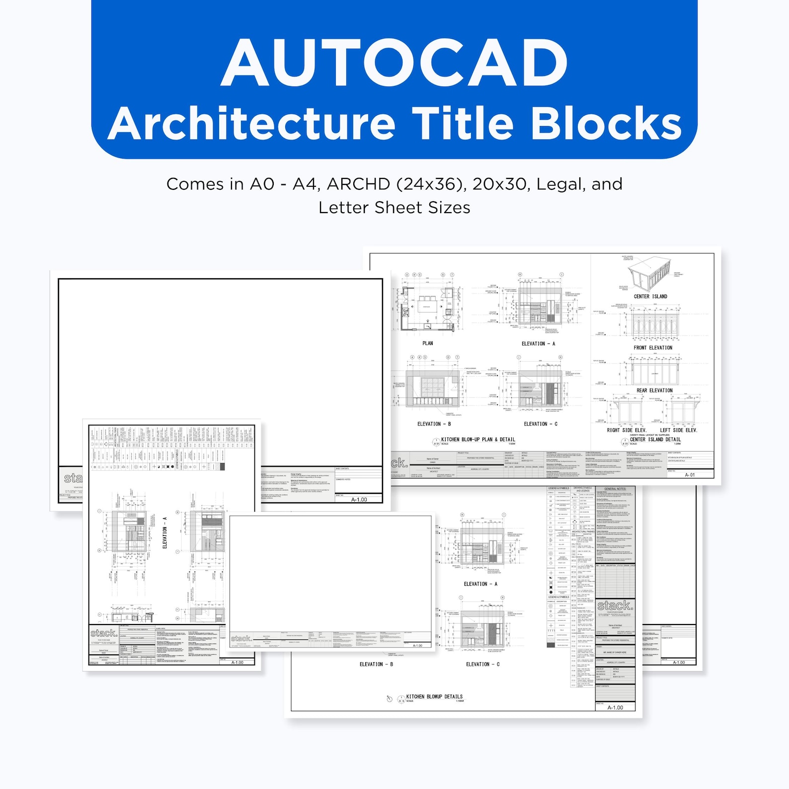 Autocad Title Block Template: Customizable Architect Drawings (DWG File ...