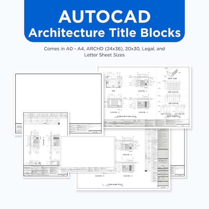 Autocad Title Block Template: Customizable Architect Drawings (DWG File ...