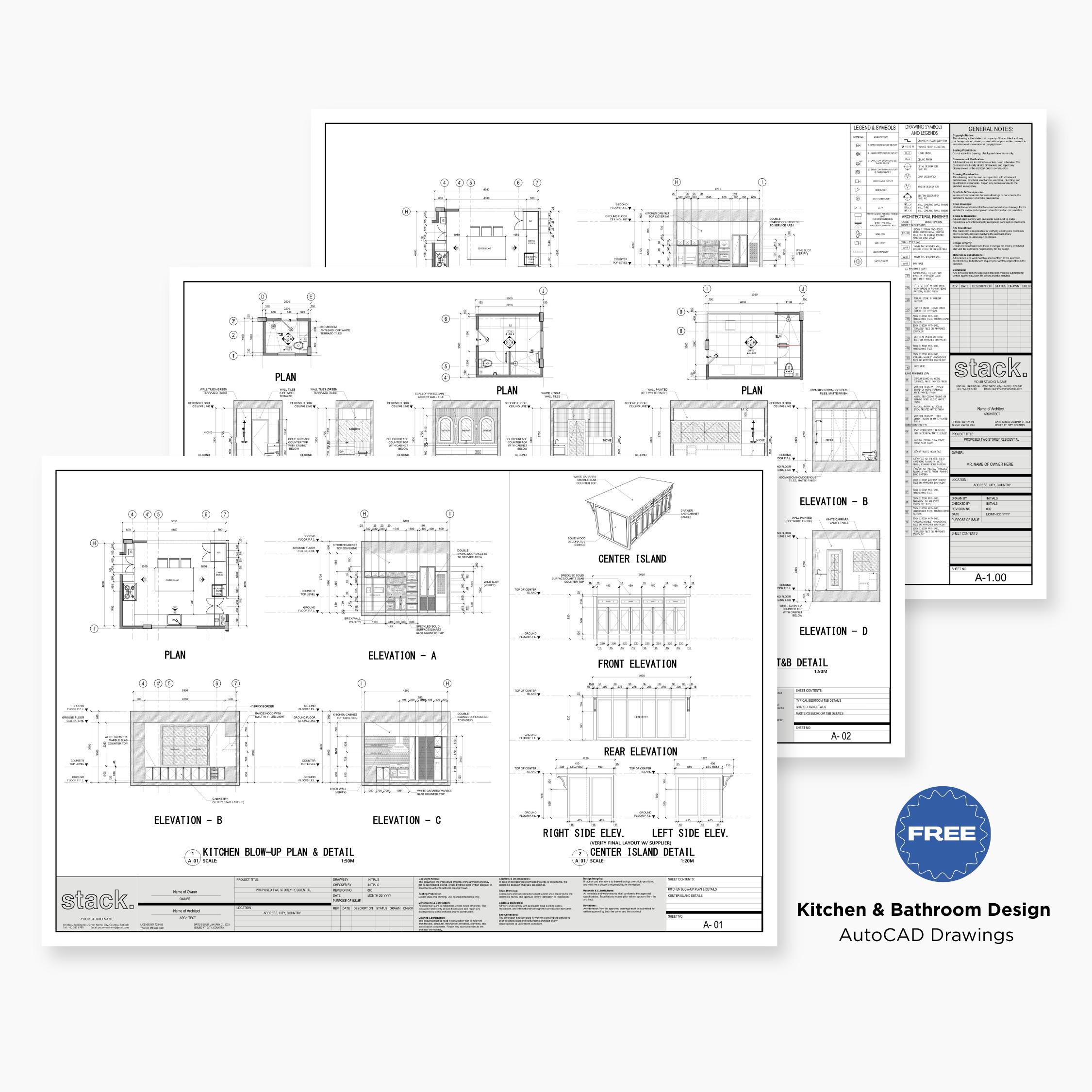 Modèle de cartouche AutoCAD : dessins d'architecte personnalisables ...