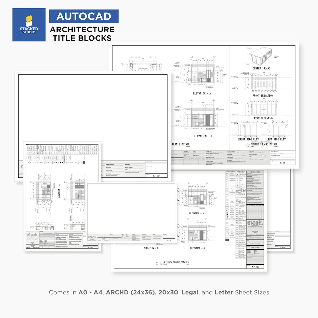 Modèle de cartouche AutoCAD : dessins d'architecte personnalisables ...