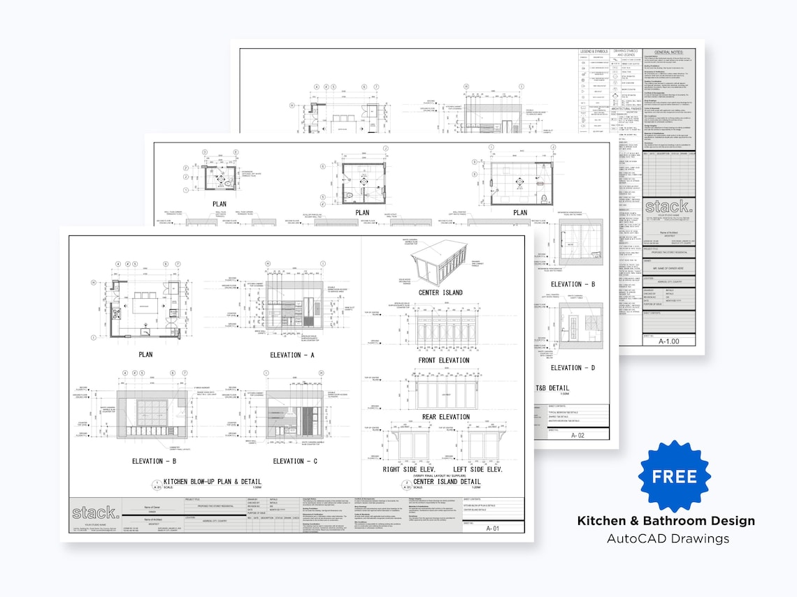 Autocad Title Block Template: Customizable Architect Drawings (DWG File ...