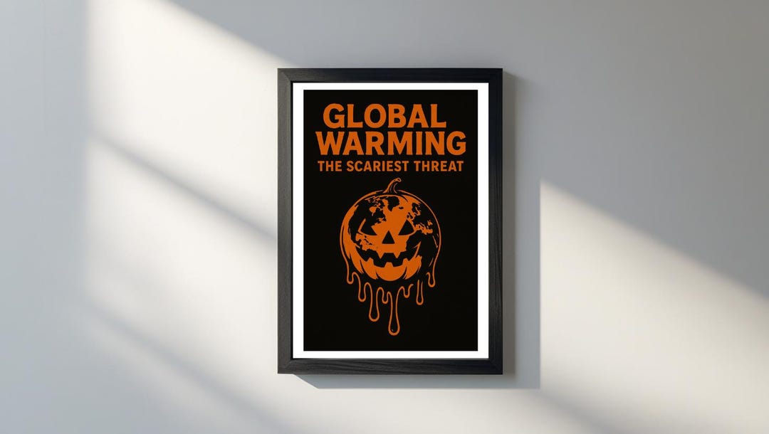Halloween Global Warming Poster - Climate Change Printable Eco Wall Art ...