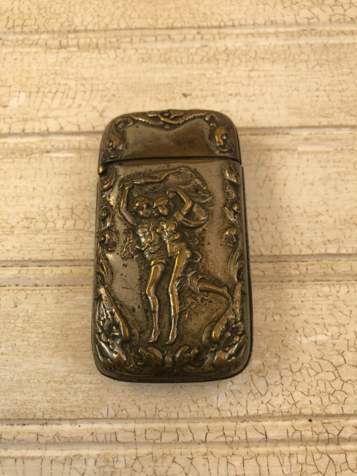 Vintage Metal Match Safe | Etsy