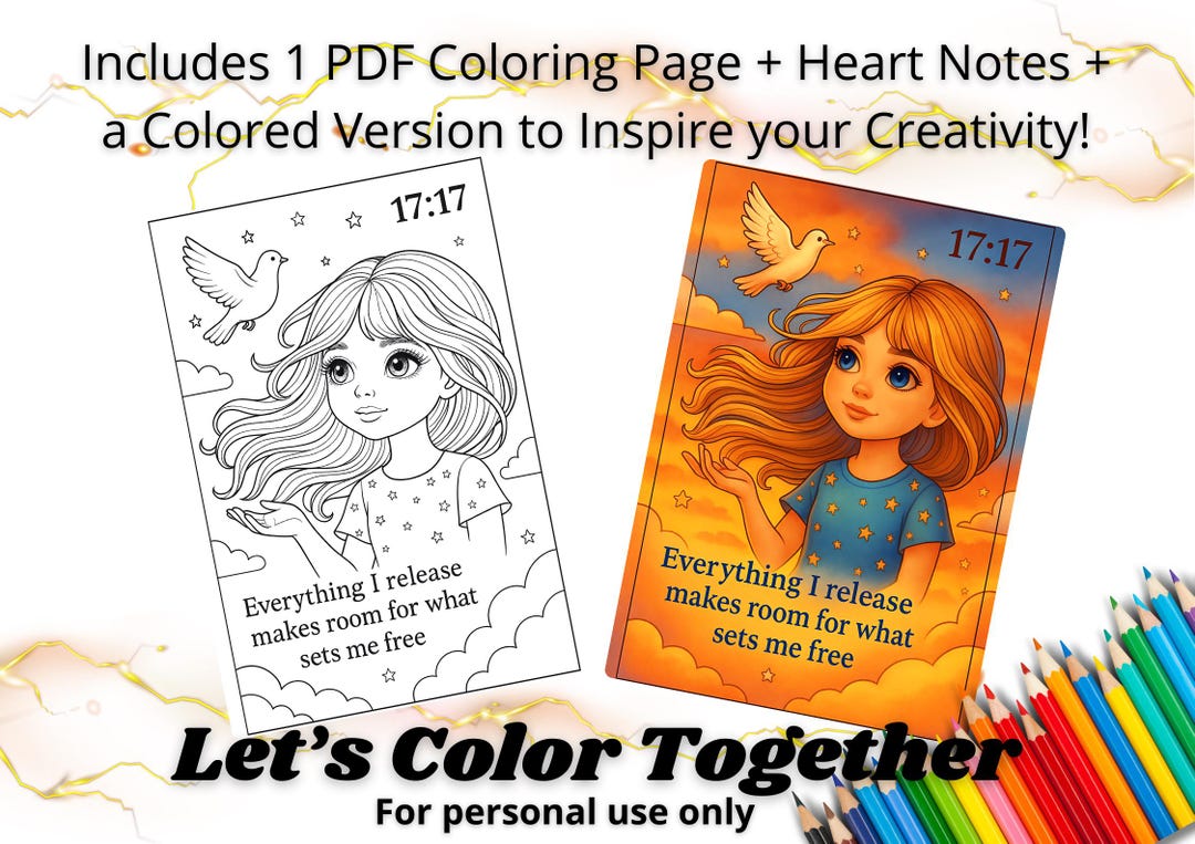 17:17 Angel Number Coloring Page | Release and Freedom Theme ...