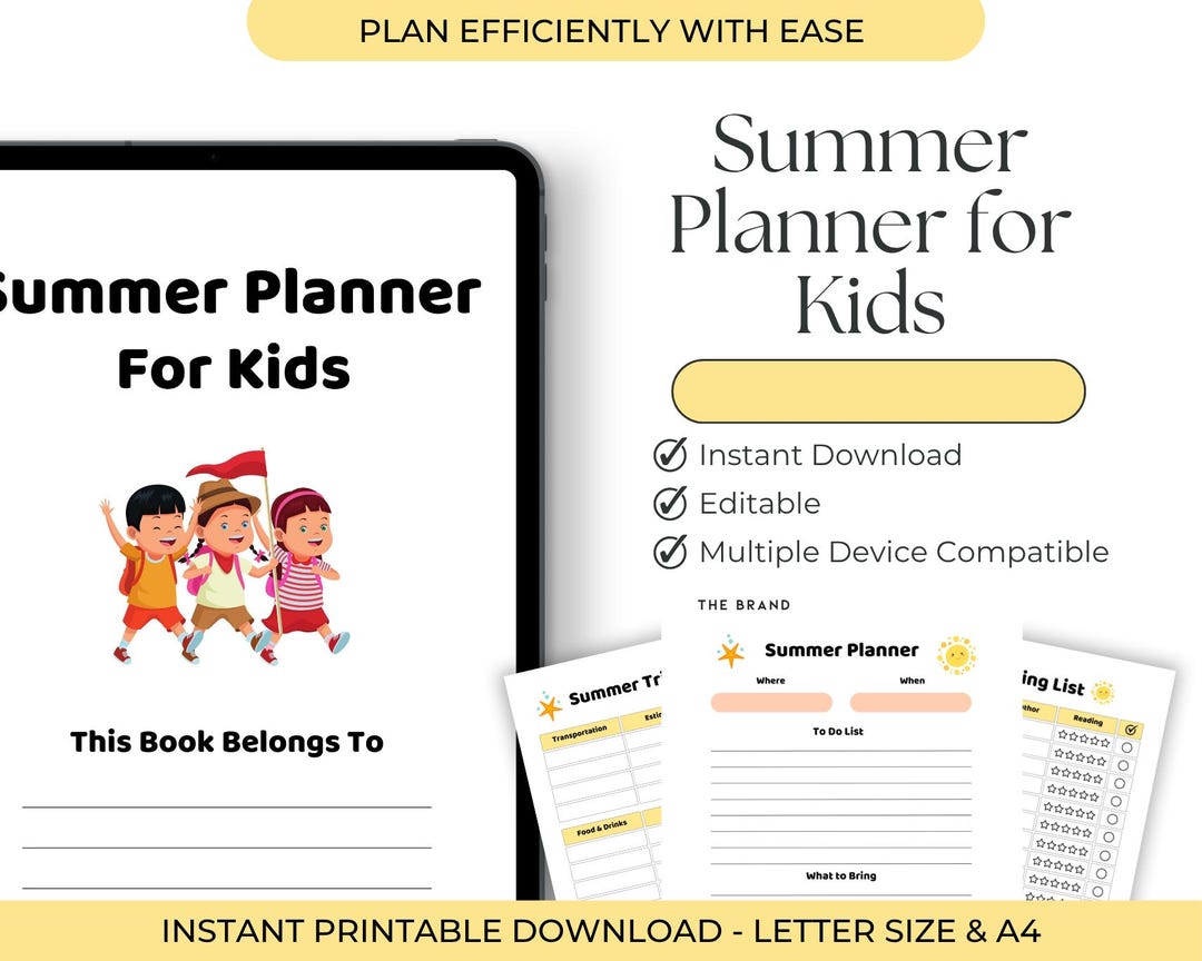 Kids Summer Planner Printable | Chore & Activity Charts (PDF) - Etsy