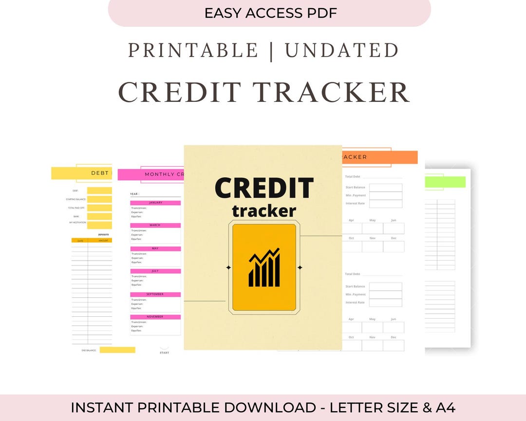 Credit Score Tracker Printable | Payment & Debt Log (digital Download ...