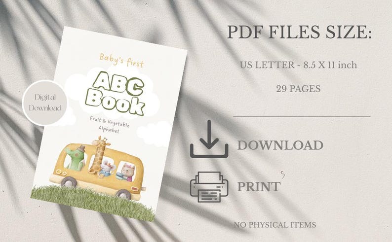 Fruit & Vegetable Alphabet Coloring Book: Baby's First ABC Printable ...