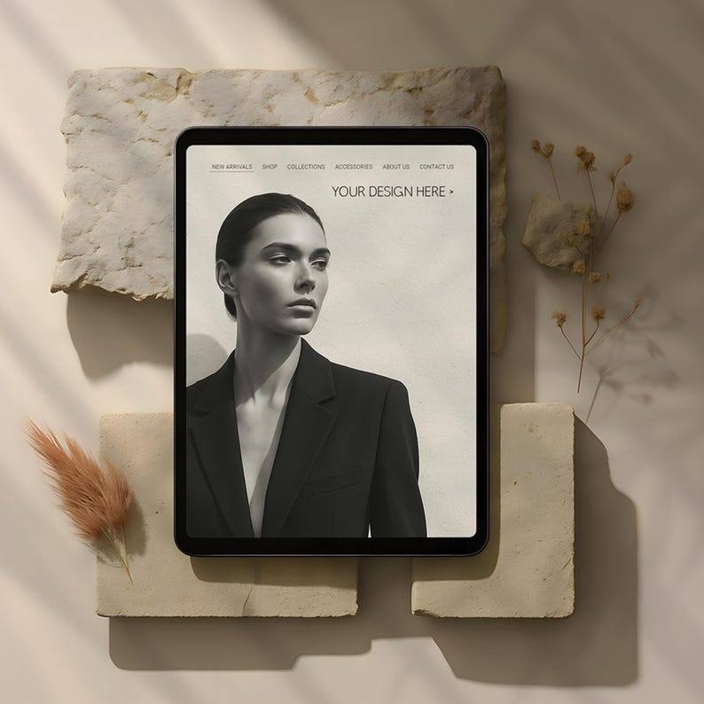 IPad Mockup PSD Bundle: Minimalist Stone Display (digital Download, 8 ...