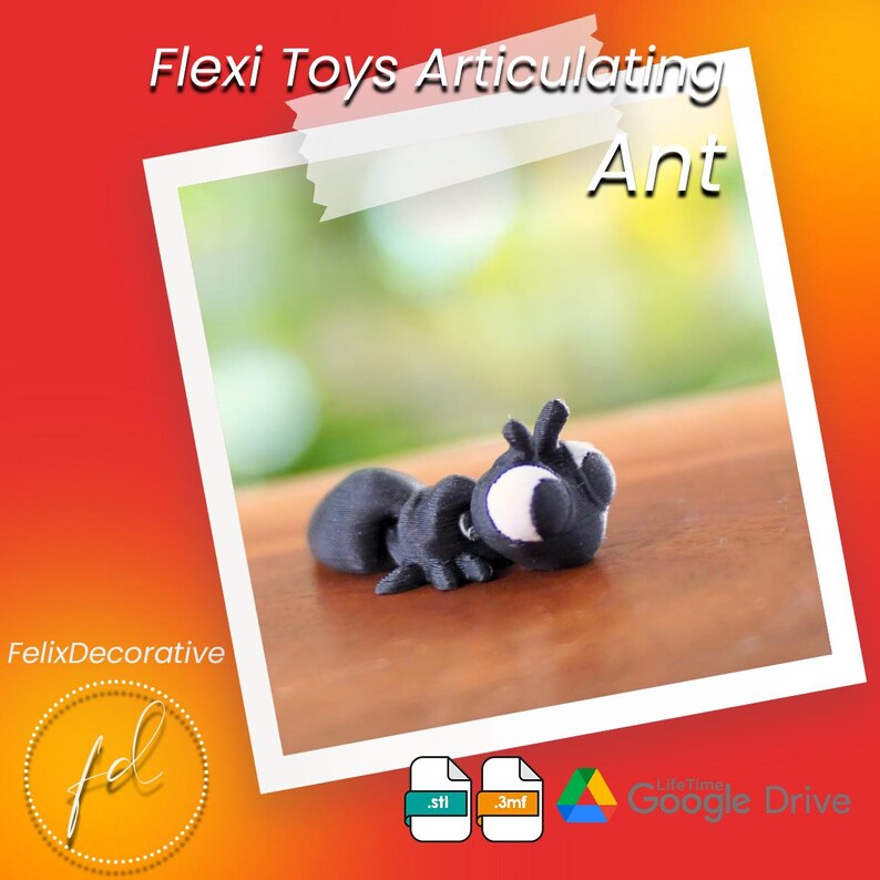 ANT Articulating Flexi Printable Model - STL 3MF - Etsy