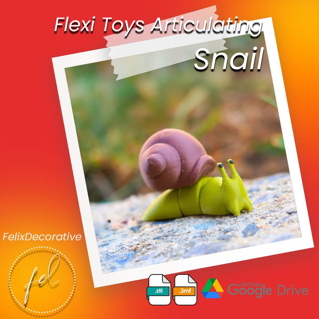 SNAIL Articulating Flexi Printable Model - STL 3MF - Etsy