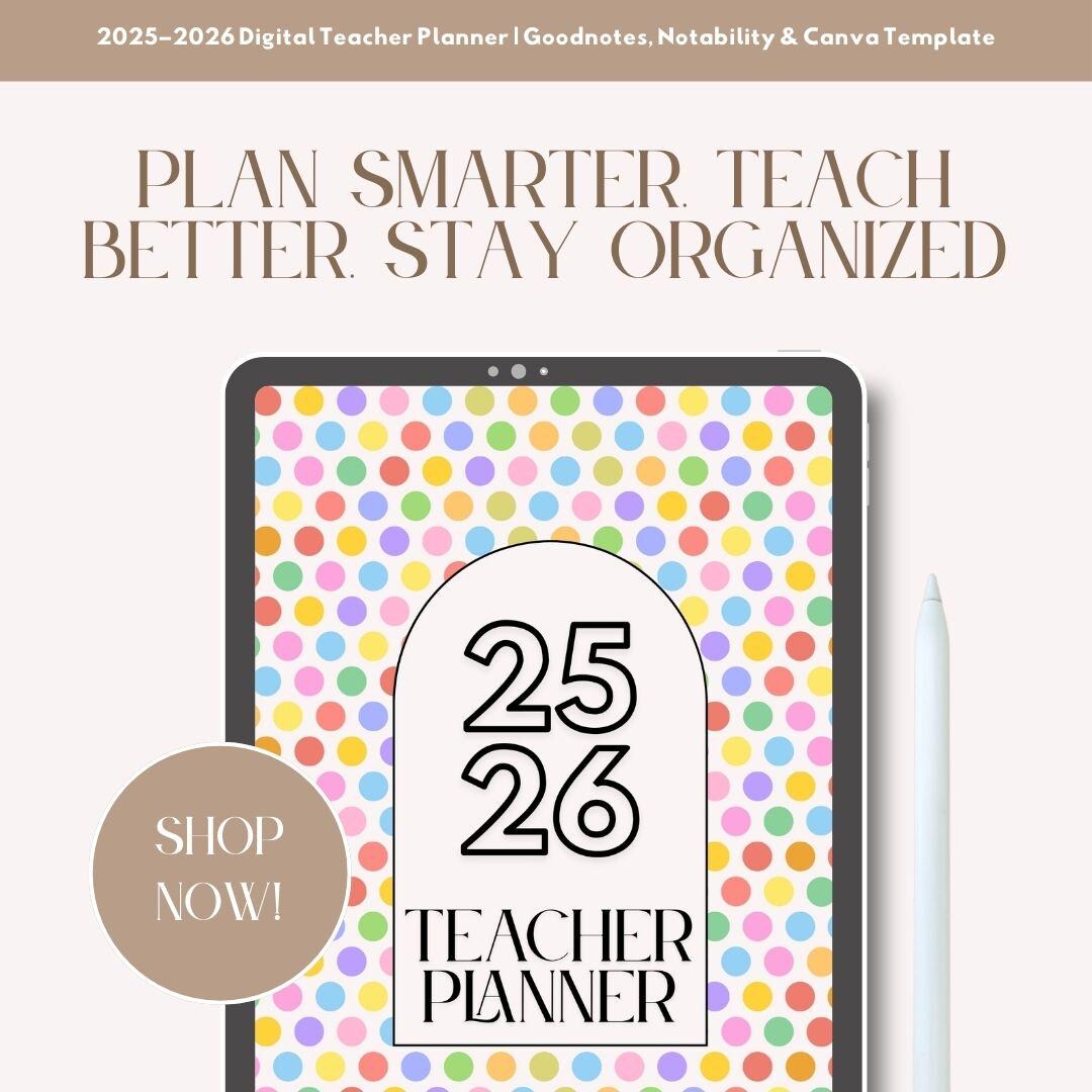 2025-2026 Digital Teacher Planner: Goodnotes, Ipad, Canva (PDF Download ...