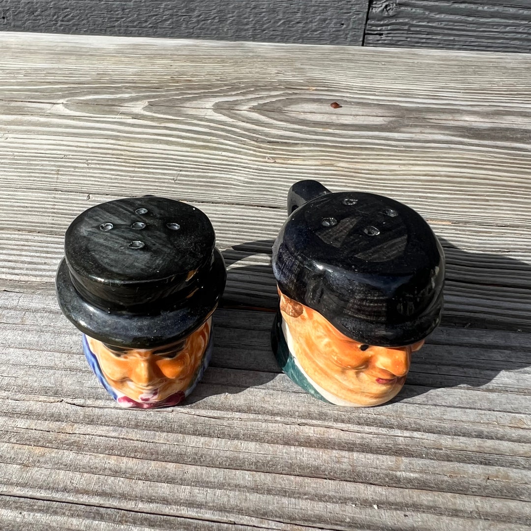 Vintage Toby Mug Style Salt & Pepper Shakers, Japan Cork, Stoppers - Etsy