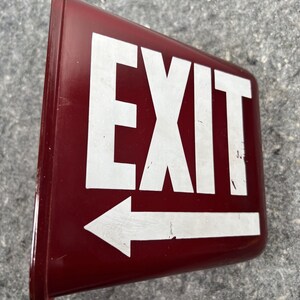 Vintage EXIT Cover Sign Ruby Red Milk Glass Wedge Shape Triangular ...