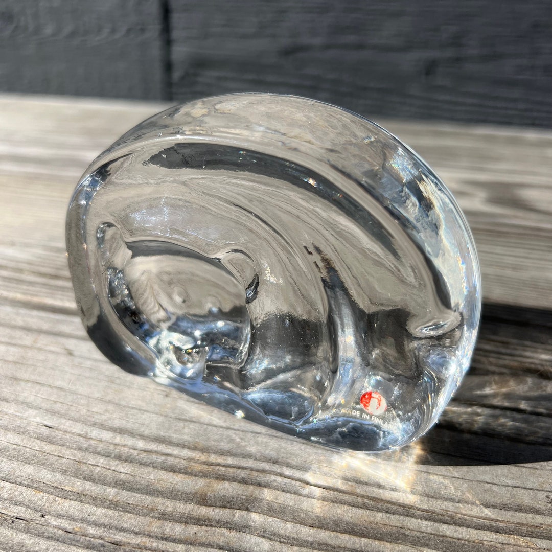 Iittala Finland Crystal Polar Bear Animal Figurine Paperweight - Etsy