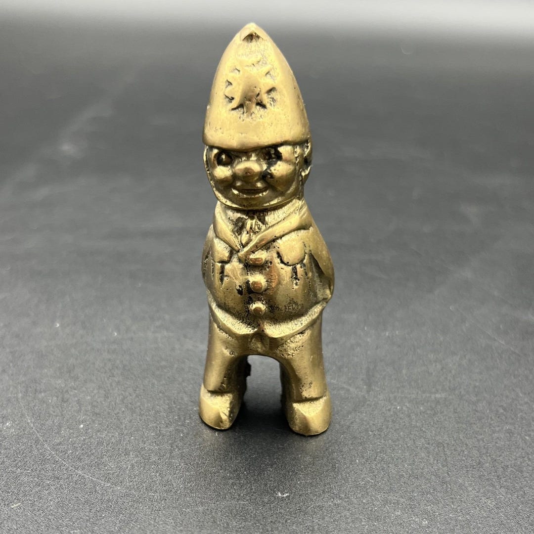 VTG Solid Brass 3in British Policeman Bobby Figurine Quirky Collectible ...