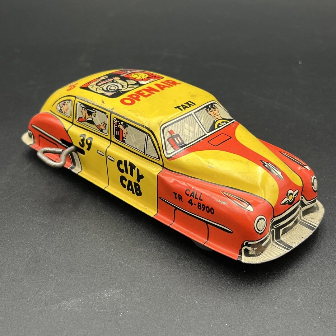 1940s/50s Lupor City Cab No.39 Taxi Vintage Open Tin Wind up Taxi Car ...