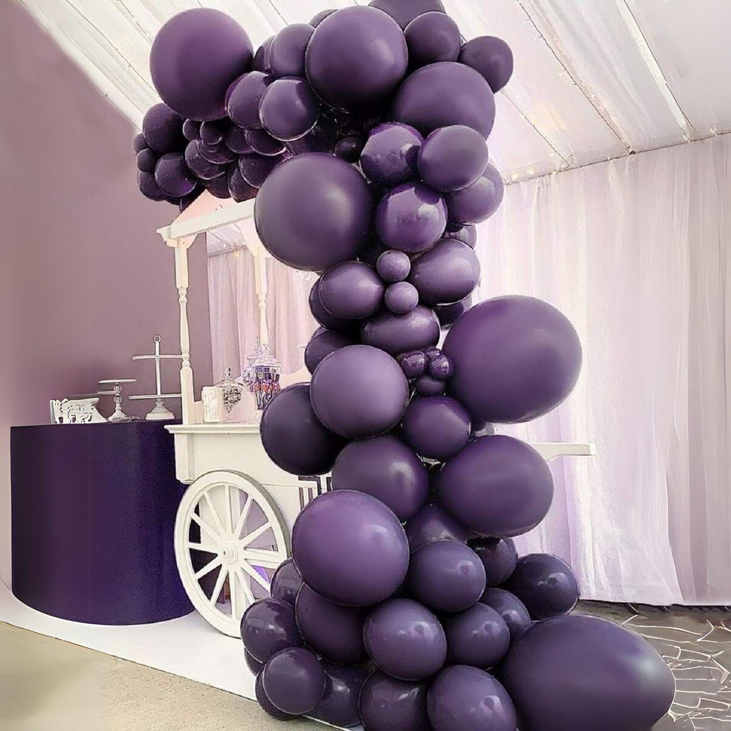 107pcs Deep Purple Balloon Garland Set, Double Stuffer Latex Balloons ...