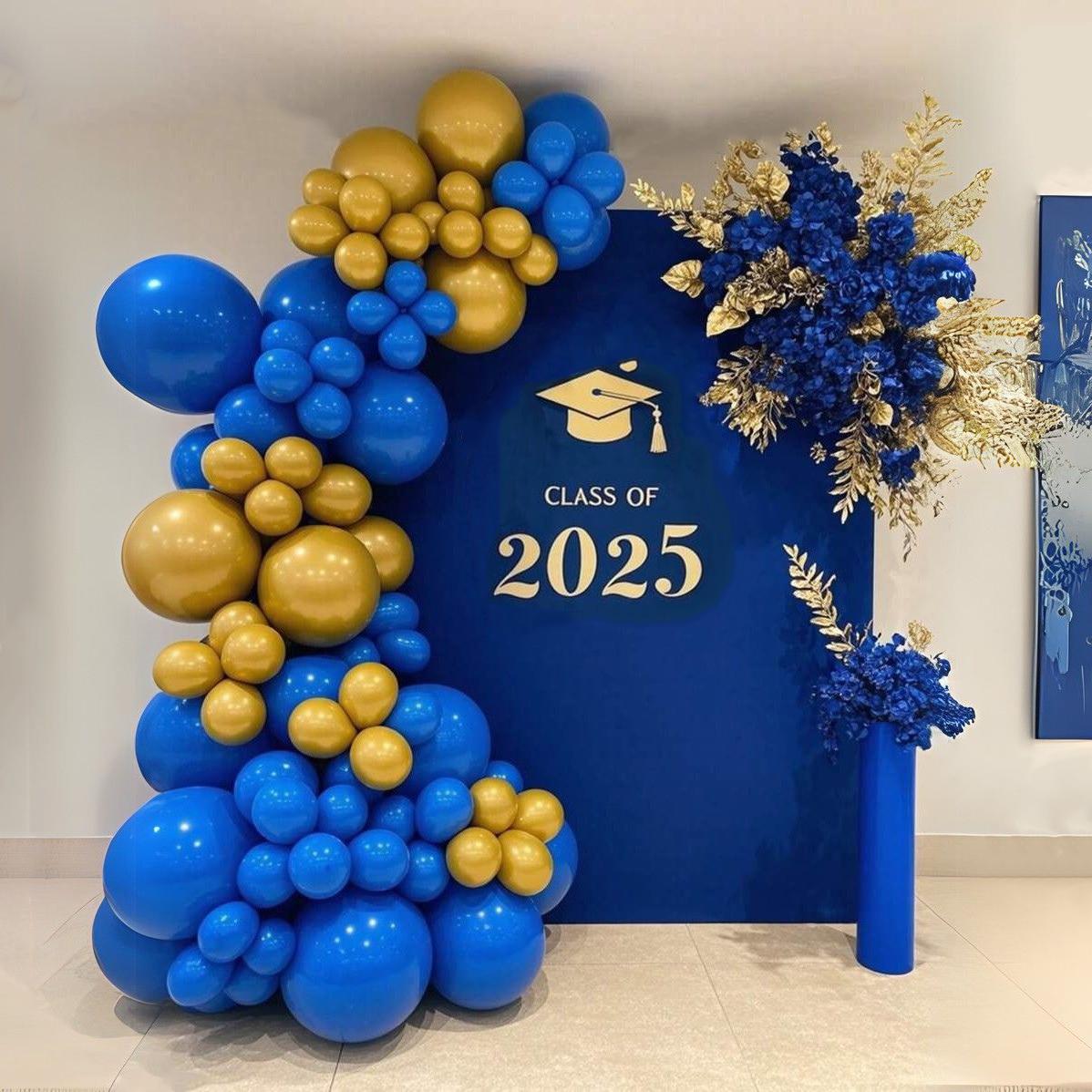 104pcs Blue and Gold Balloon Garland Arch Kit, Party Balloons for ...
