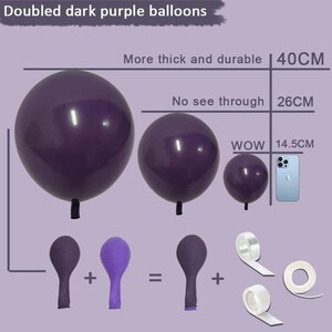 107pcs Deep Purple Balloon Garland Set, Double Stuffer Latex Balloons ...