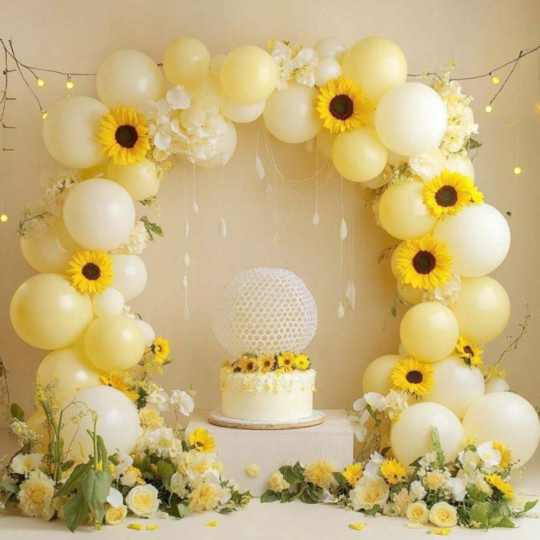 87pcs Pastel Yellow Balloon Garland Arch Kit, Assorted Yellow Balloons ...