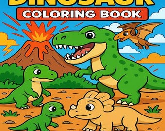 Dinosaur Pun Coloring Book for Kids – Grayscale Printable | Funny ...