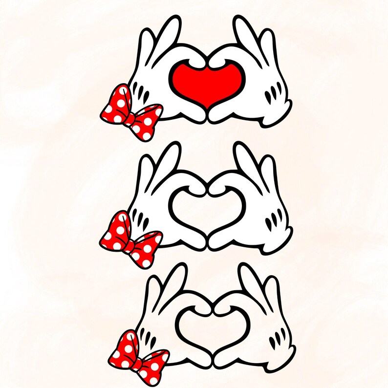 Mickey Mouse Hands Png, Minnie Hands Files for Cricut, Minnie Hands Png ...