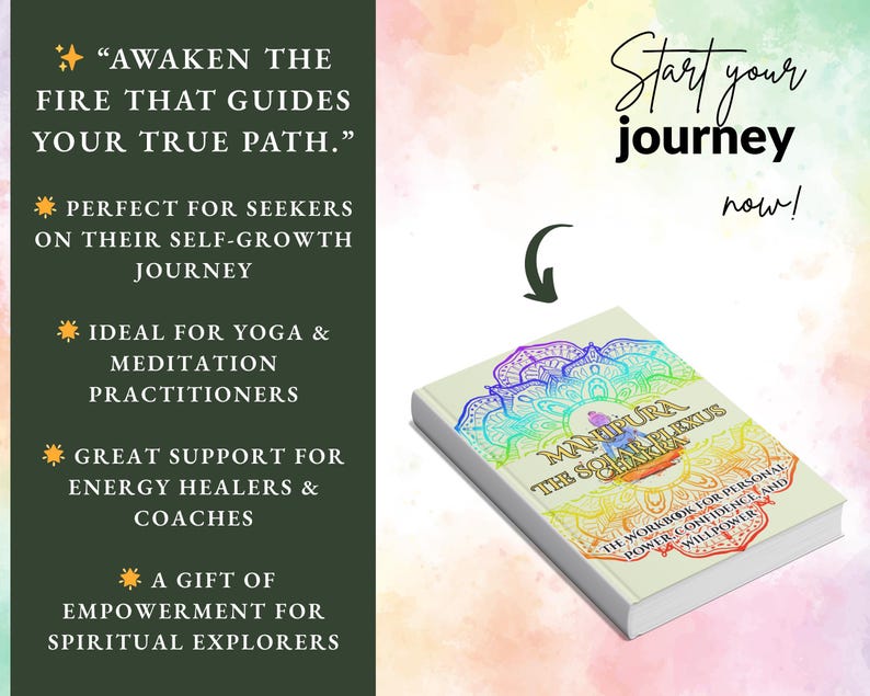 Solar Plexus Chakra Workbook, Manipura Chakra Healing Guide, Willpower ...