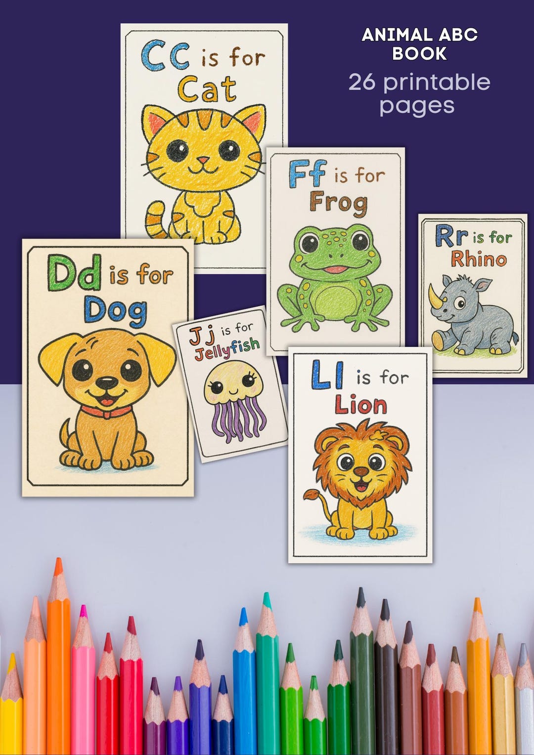 26 Printable Pages Animal Alphabet , Coloring Book, + LINK for ...