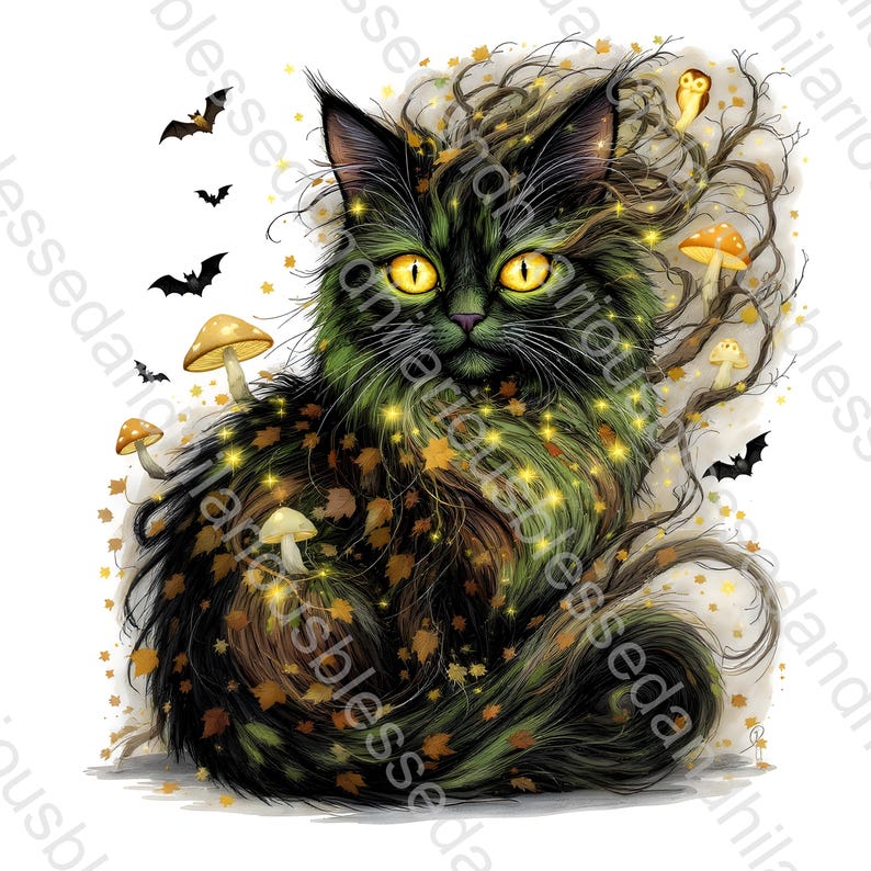 Halloween Black Cat Clipart Set Spooky Cute Trick or Treat Graphics for ...