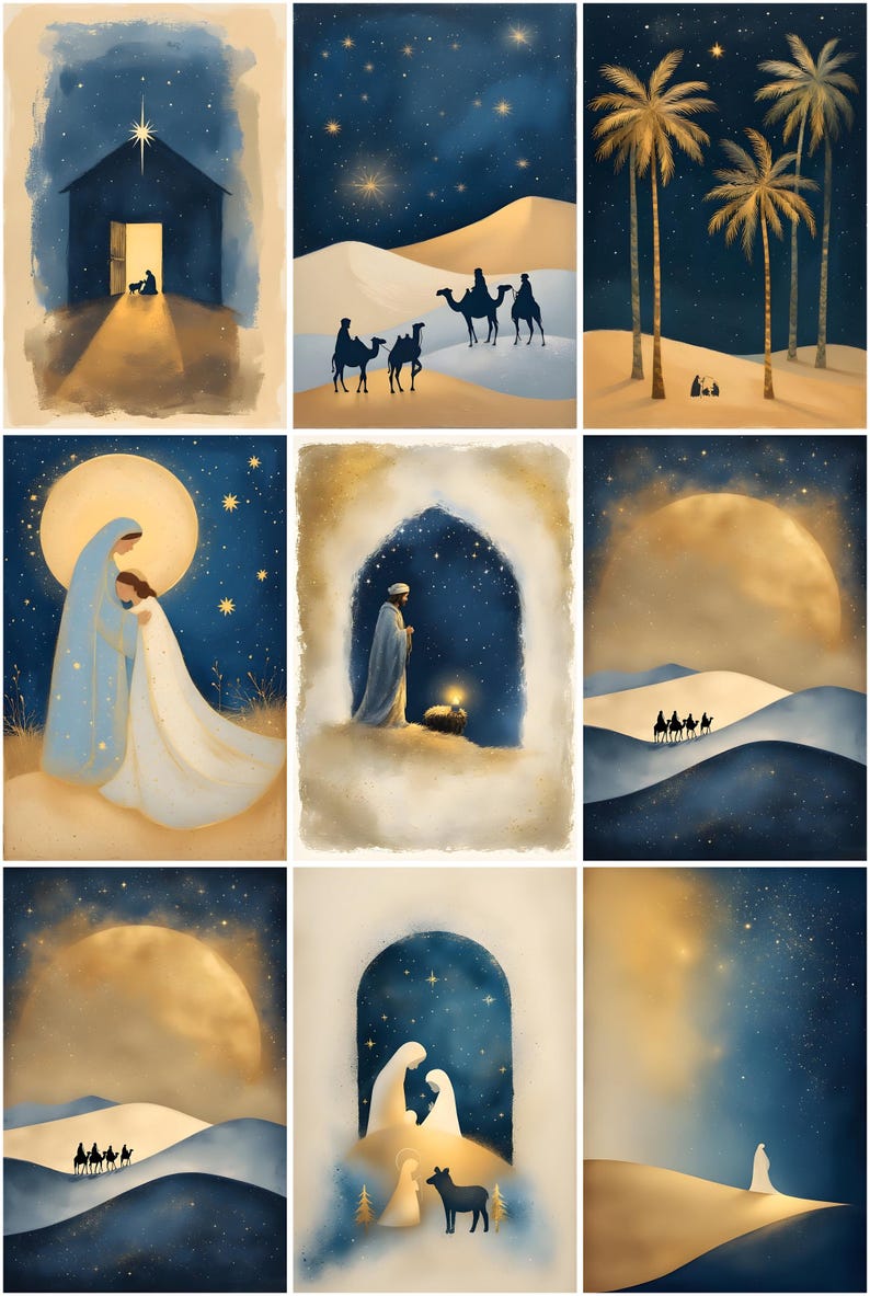 Nativity Art Christmas Religious Digital Bundle 100 Images Holy Family ...