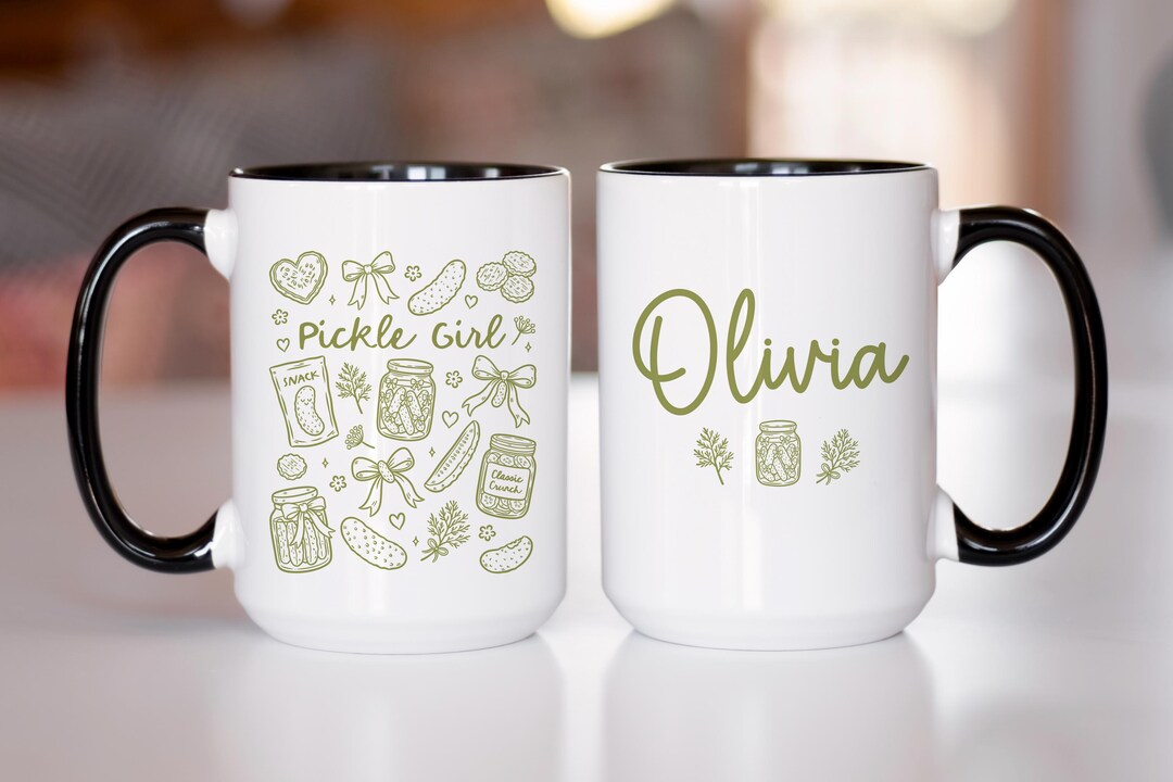 Personalized Pickle Girl Mug Custom Name Pickle Gift Funny Foodie Gift ...