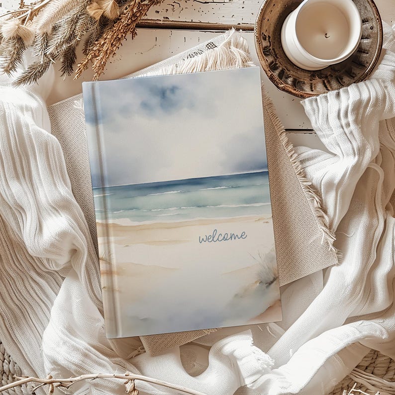 Beach House Welcome Guestbook Coastal Cottage Guest Book Ocean ...